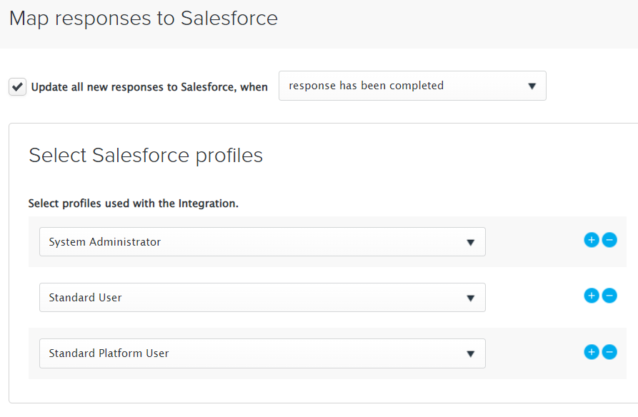 Selecting user profile and root object in Salesforce – Surveypal